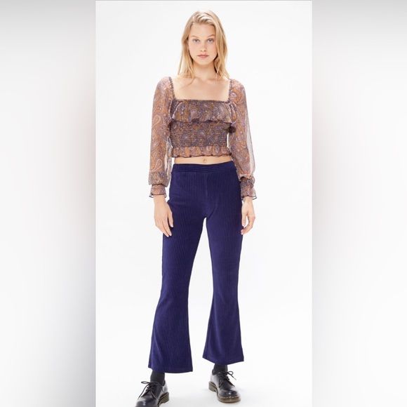 Pants & Jumpsuits | Uo Cassidy Ribbed Velvet Kick Flare Pant | Poshmark